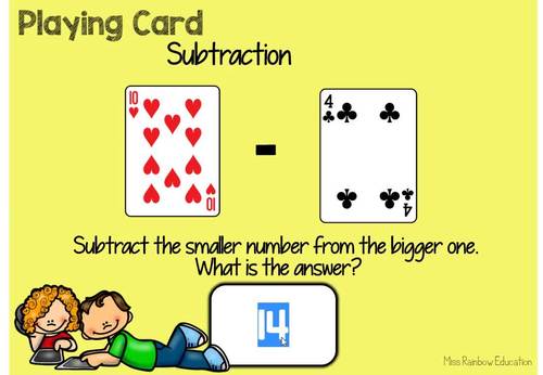 Playing Cards (Subtraction) Boom Cards by Boom Cards by Miss Rainbow ...