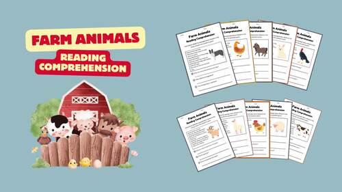 Farm Animal Comprehension Worksheets for 1st Grade. by Laila Smarts