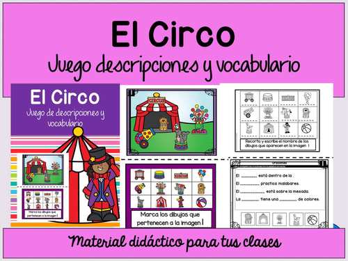 El Circo, descripciones | Pack de actividades | Spanish Resources