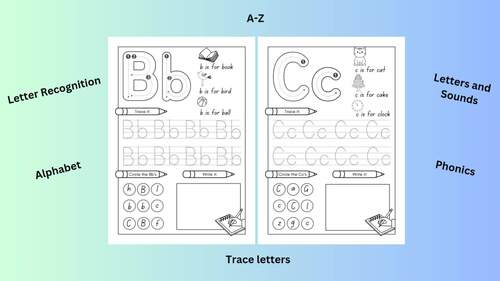 Alphabet Worksheets , letter recognition, letters sounds, A-Z, pre-k ...
