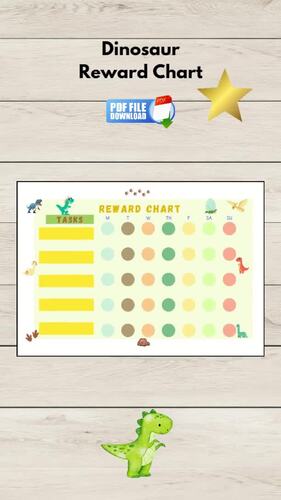 Dinosaur Chore Chart, Dino Sticker Reward, Behaviour Incentive, Potty ...
