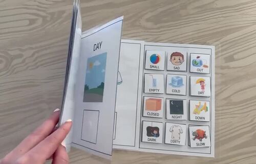 Opposites Interactive Velcro Book | Opposites Matching Activity | Preschool