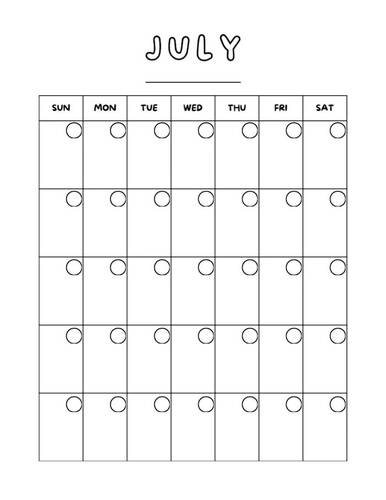 Blank Calendar Printable, Undated, Vertical, Perpetual | TPT