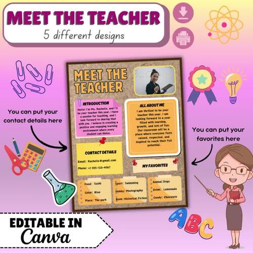Meet the Teacher Template Editable | Back to School Flyer | All About ...