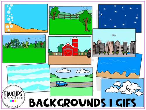 GIFs - Backgrounds 1 - Animated Images - {Educlips} by Educlips | TPT