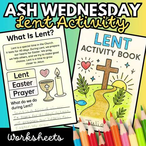 Ash Wednesday | Lent Activity Worksheet | Catholic Lent Craft | Lenten ...