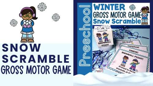 Preschool Gross Motor Game - WINTER SNOW SCRAMBLE by Preschool SOS