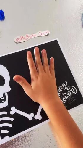 Halloween Skeleton Handprint Art | Halloween Crafts For Kids by Mr ...