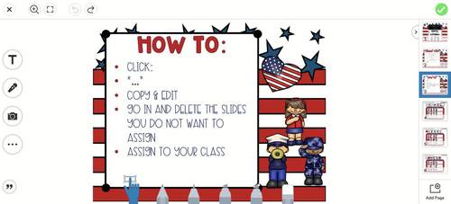 Distance Learning: Seesaw Click & Drag Digital Memorial Day Patterns