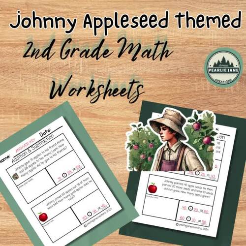 Johnny Appleseed Math Word Problems for 2nd Graders by Pearlie Janes ...