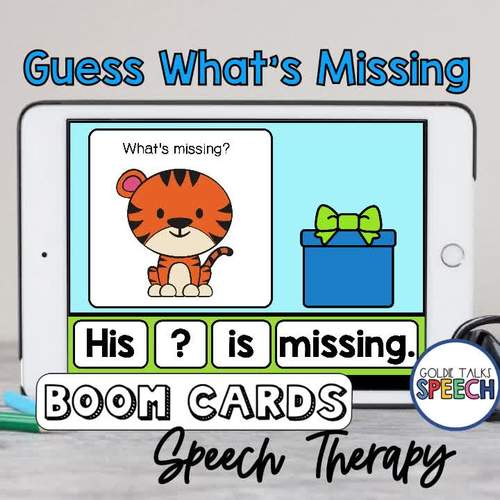 Guess What's Missing Boom Card Bundle Inferencing by GoldieTalks Speech