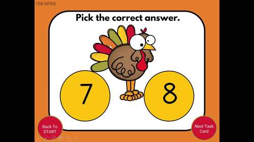 Turkey Feather Counting Digital Movement Game by Pink Oatmeal | TPT