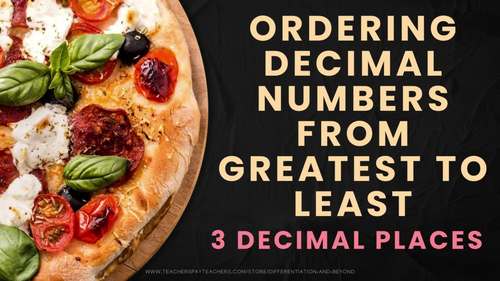 Decimal Orders : 3 Decimal Places by Kerry Grogan Tutoring | TPT