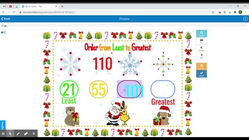 Christmas Math Boom Cards Ordering Numbers Within 1000 from Least to ...