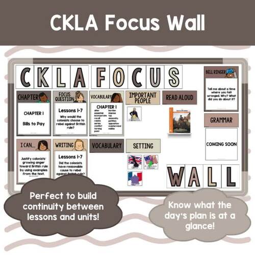 CKLA Grade 4 Unit 7 American Rev. Focus Wall: I Can Statements, Bell ...