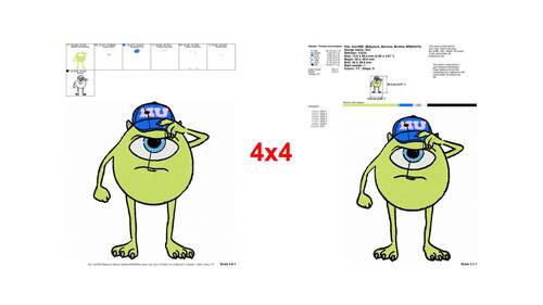 Disney Pixar Monsters Inc University Mike Wazowski Green One Eyed ...