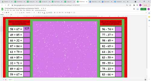 Digital Pixel Art NO PREP - Winter Owls 2-digit Addition and Subtraction