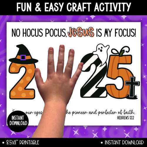 Christian Pumpkin Halloween Jesus Handprint Craft, Fall Bible Verse ...