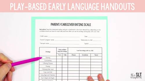 Early Intervention Play-Based Language Coaching Handouts - Speech Therapy
