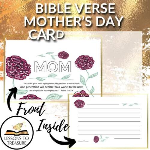 Christian Mother's Day Bible Verse Card/Letter, Religious, Activity