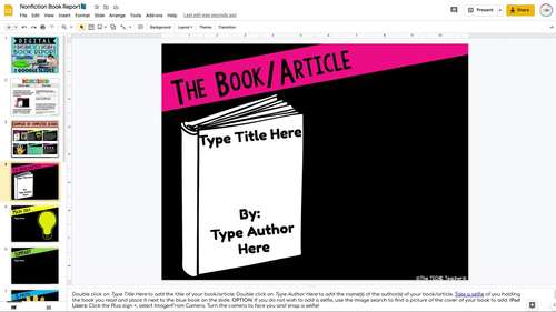 DIGITAL NONFICTION BOOK REPORT IN GOOGLE SLIDES™ | DISTANCE LEARNING