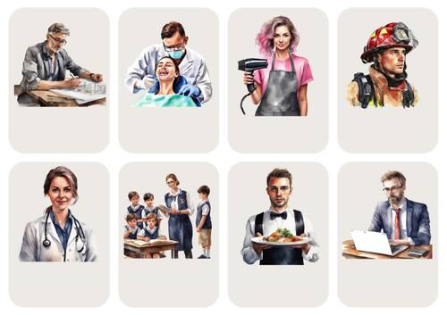 32 English-Korean Flashcards with Romaji | Professions by The Digivita