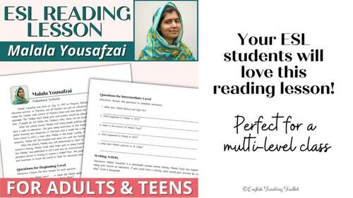 Adult ESL Reading Comprehension Passage and Activities - Malala Yousafzai