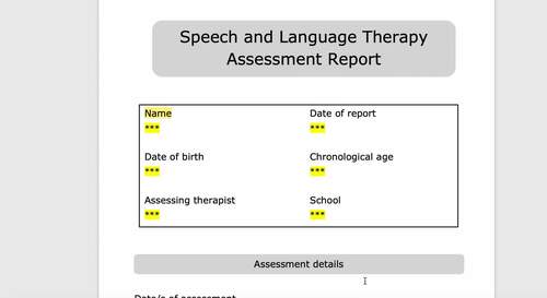 CELF Preschool-3 CELF P3 | Assessment report template | Speech language ...