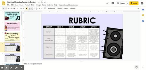 Famous Musician Research Project for Google Slides™ | Distance Learning