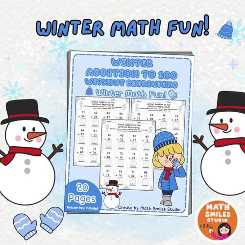 Winter Addition to 100 Without Regrouping | Snow Globe Fun! | 2nd Grade