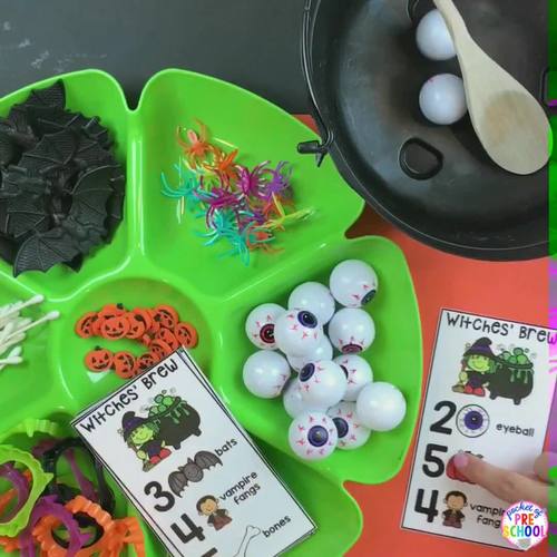 Halloween Math and Literacy Centers for Preschool, Pre-K, and Kindergarten