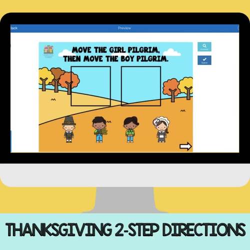 Thanksgiving 2 Step Directions Boom Cards for Speech Teletherapy