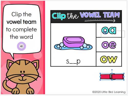 OA, OE, and OW - Digital Clip Cards | Distance Learning | Google Slides