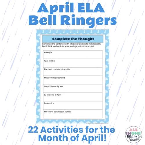 April ELA Bell Ringers | Daily Reading Writing Grammar | Seasonal ...