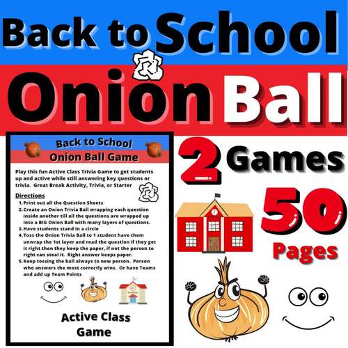 Back to School Ice Breaker Onion Ball Game Group Class Activity Resource