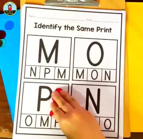 Lowercase and Uppercase Print Recognition Worksheet by The Joy in Teaching