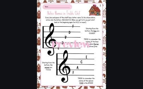 Treble Clef Note Names: No-Prep Worksheet Packet (General Music, Sub Plans)