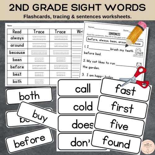 2nd Grade Sight Words, Reading Fluency, Tracing Pages, Spelling Practice