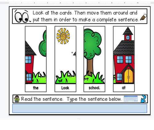 Digital Scrambled Sentences YEAR LONG BUNDLE by A Teeny Tiny Teacher