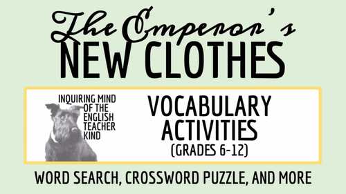 "The Emperor's New Clothes" by Hans Christian Andersen Vocabulary Games