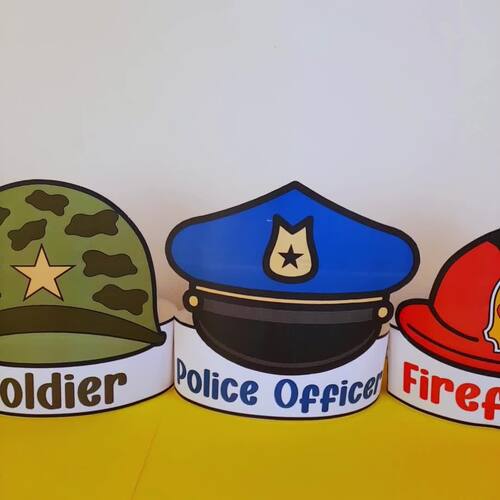 Community Helpers Hats Craft, Labor Day Crowns Coloring Pages Activities