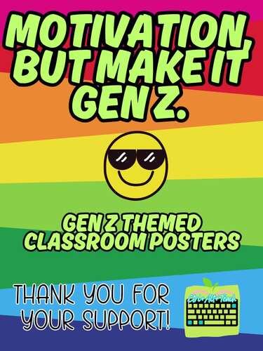 Gen Z Rainbow Poster Pack - Student Work & Data Display - Bright ...