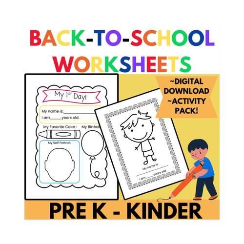 Back-To-School Worksheets | Classroom Activities | Pre K- Kinder