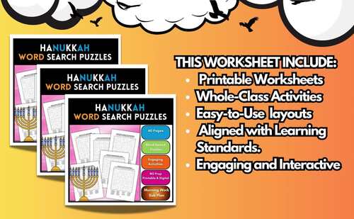 Hanukkah Word Search Activities Morning Work 3rd,4th,5th,6th,7th,8th ...