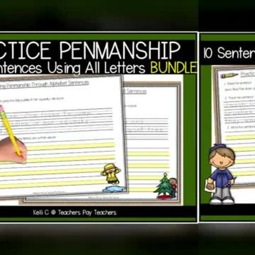 Handwriting Sentence Intervention Pages for Dysgraphia BUNDLE by Kelli C