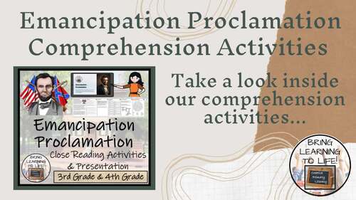 Emancipation Proclamation Close Reading & Comprehension Activities 3rd ...