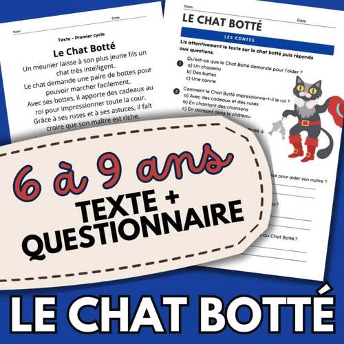 Le Chat Botté, Lecture compréhension, Puss in Boots Reading ...