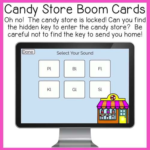 Articulation BOOM CARDS L-blends | Candy Store by Speechie Pals | TPT