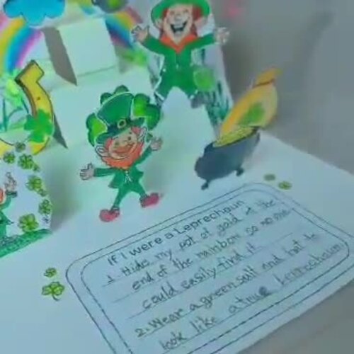 St. Patrick's Day Pop-Up 3D Craft : Writing Activities / St. Patrick's ...
