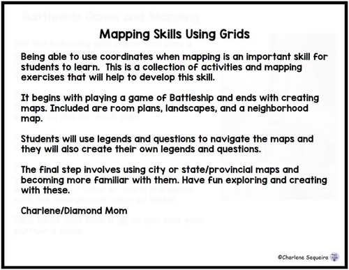 Mapping Skills Using Grids by Diamond Mom | TPT